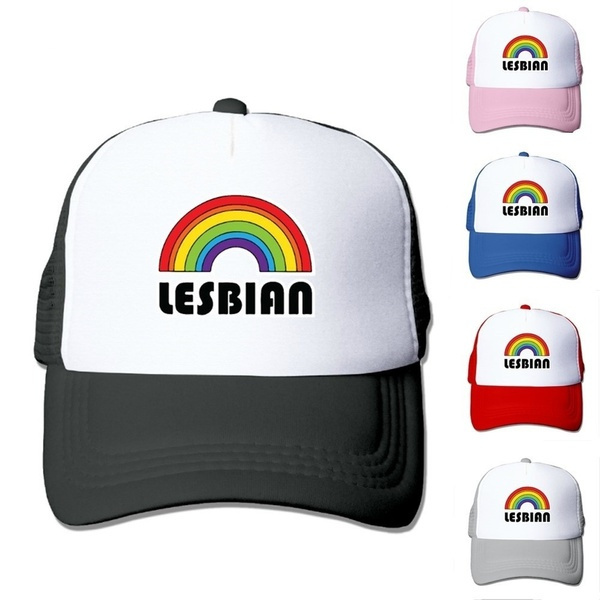 Lesbian LGBT Pride Rainbow Adjustable Snap Back Trucker Baseball Cap | Wish