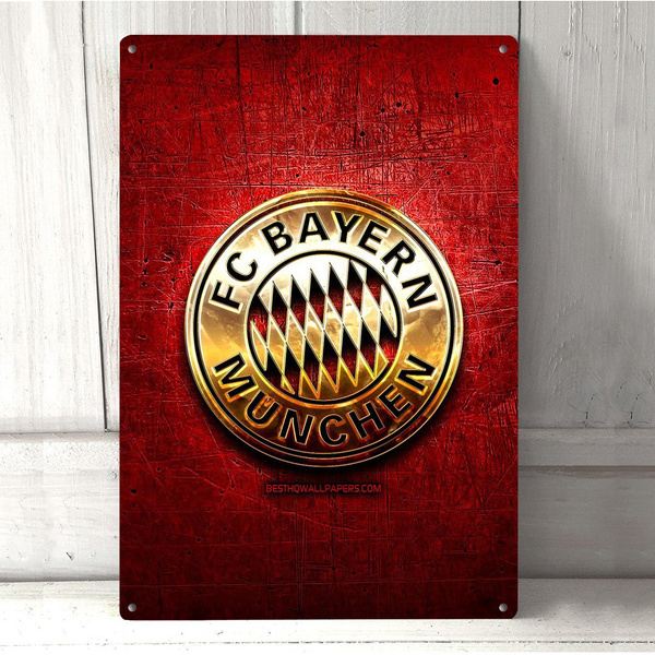 FC Bayern Munich Metal Tin Sign Poster Wall Plaque Art Fashionable Iron ...