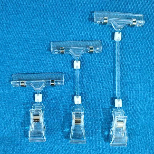 Transparent Plastic Card Display Stand Clip Adjustable Signage Display ...