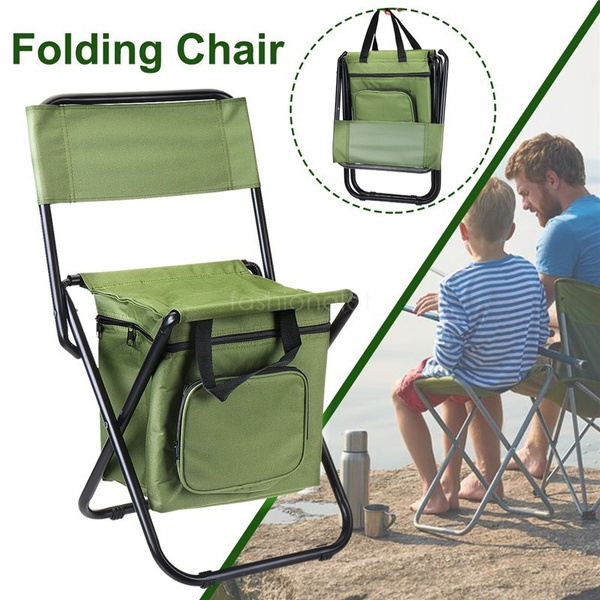 Portable Fishing Chair Folding Cooler Chair Outdoor Picnic Beach Chair ...