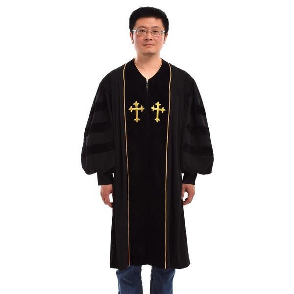 BLESSUME Black Pulpit Robe Pastor Robe | Wish