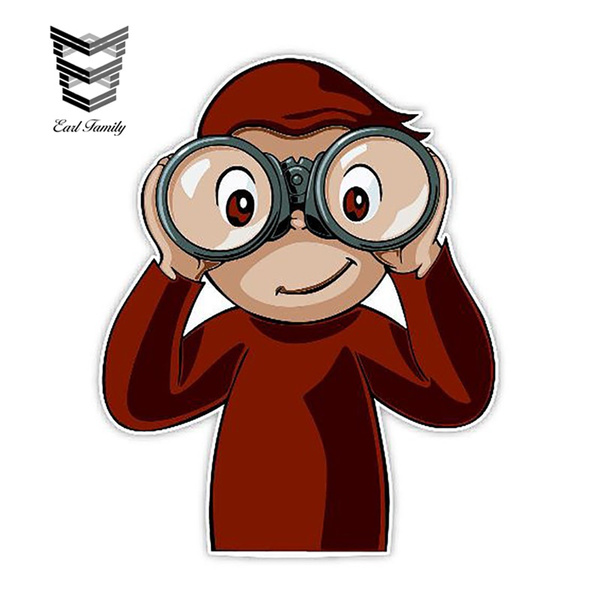 13cm X 10.4cm Car Sticker Curious George Decal Personality Car Styling ...