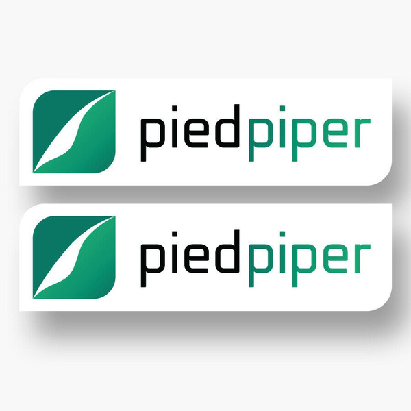 2x PIED PIPER Logo Vinyl Sponsor Decal Sticker Silicon Valley Startups ...