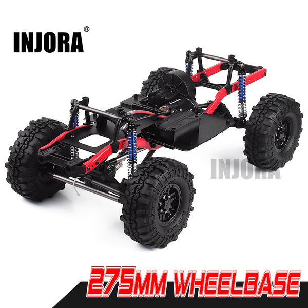 RC Car 275mm Wheelbase Assembled Frame Chassis with Wheels for 1/10 RC Crawler Car SCX10 D90 TF2 ...