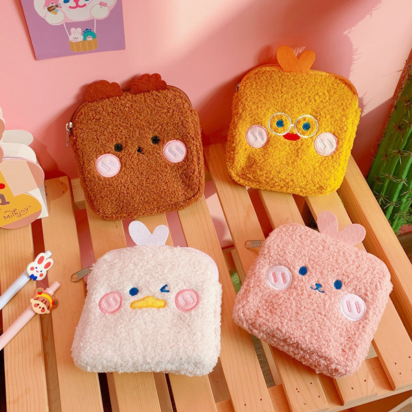 Soft Girl USB Cable Storage Tampon Pads Organizer Cute Cartoon Sanitary ...