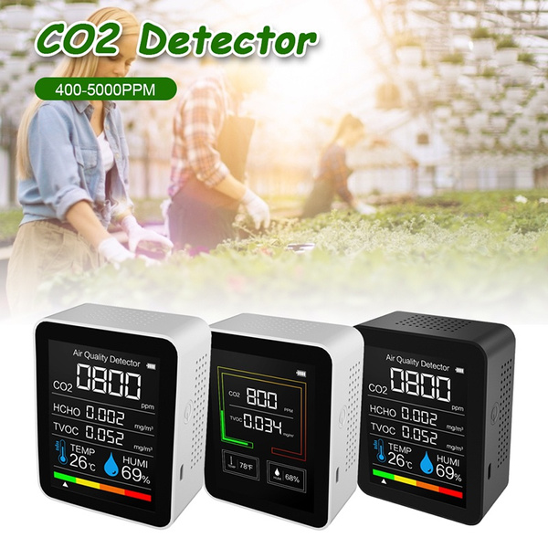 Smart CO2 Meter Digital Air Quality Monitor Temperature Humidity Sensor ...