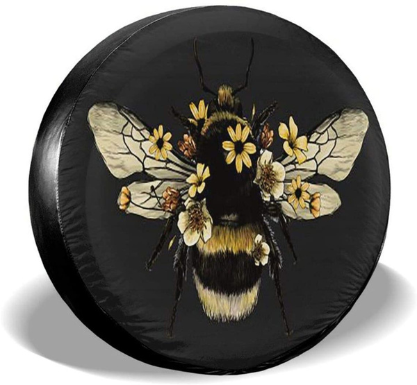 Fluffy Bumblebee Spare Tire Cover Polyester Universal Sunscreen ...