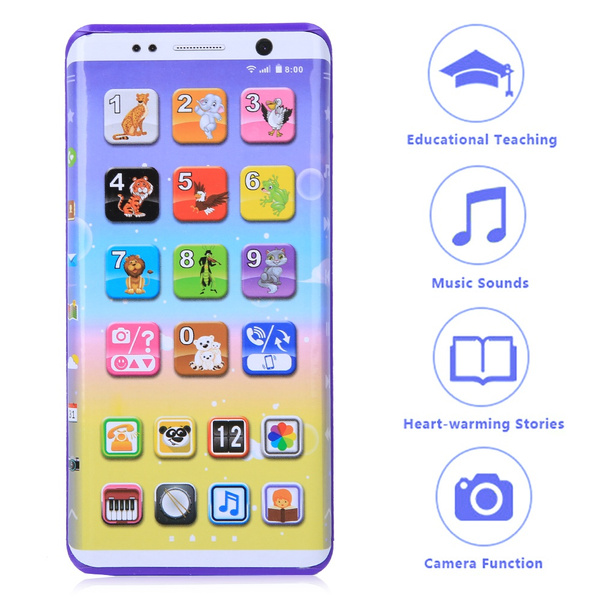 Children Learning Mobile Phone Cambered-Screen Baby Early Educational ...