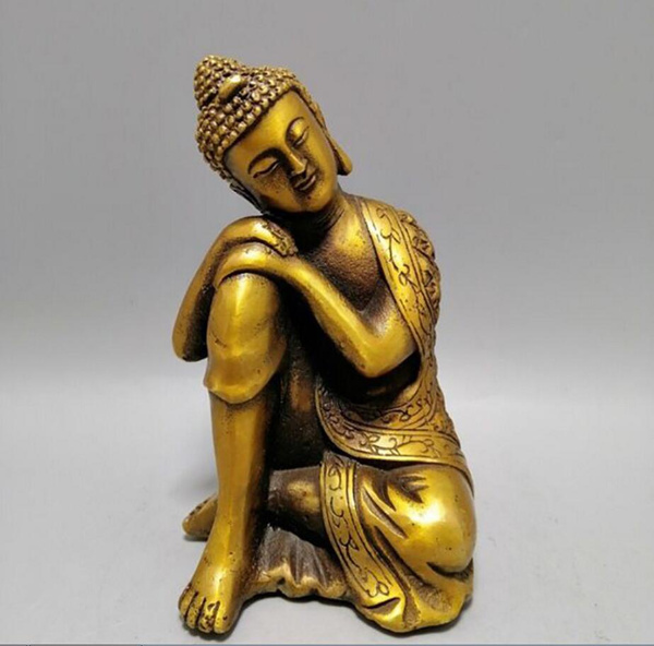 Copper Statue Pure bronze Buddha decorates the Buddha Hall to offer ...