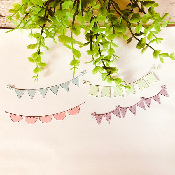 METAL CUTTING DIES Die Cut Star Banner Flag Wave Scrapbook Album PAPER ...