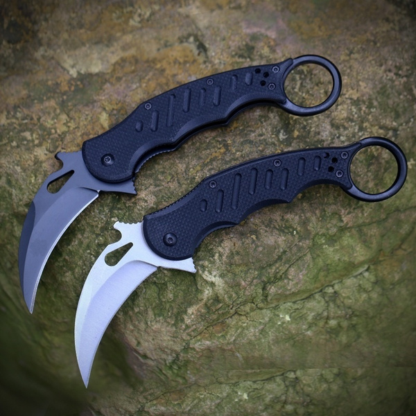 karambit hawkbill folding pocket knife for combat fighting black and ...