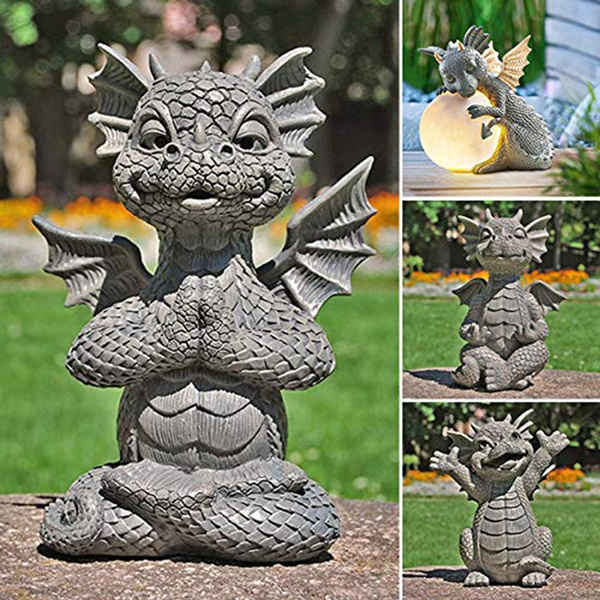 4 Style Cute Little Dragon Meditated Statue With Different Looks, Cute ...