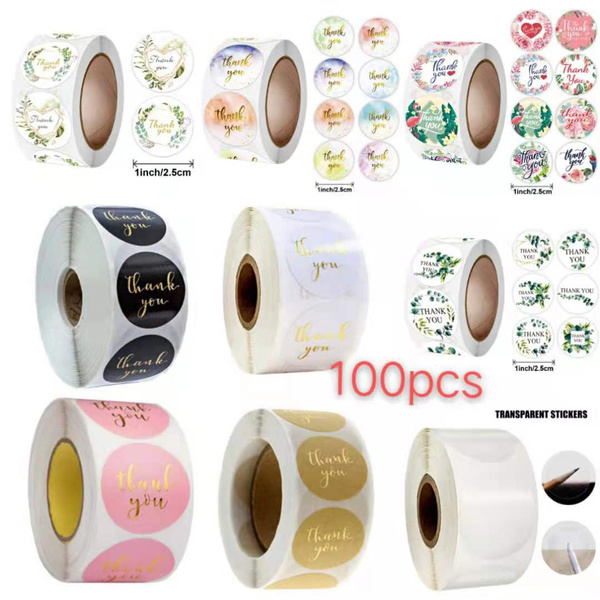100pcs Paper Label Stickers Foil Thank You Stickers Scrapbooking 1 ...