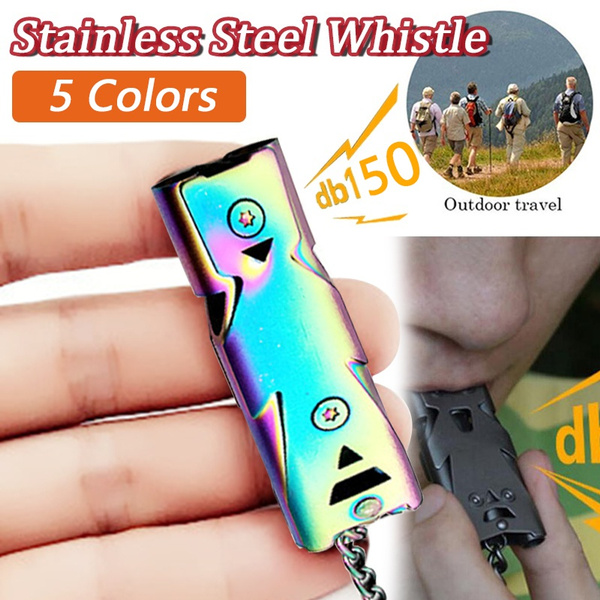 5 Colors 150db High Decibel Whistle Dual Tube Emergency SOS Whistle Key ...