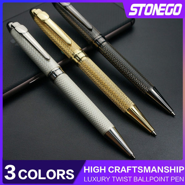 Luxury Twist Ballpoint Pens, Stainless Steel Retractable Ball Point Pen ...