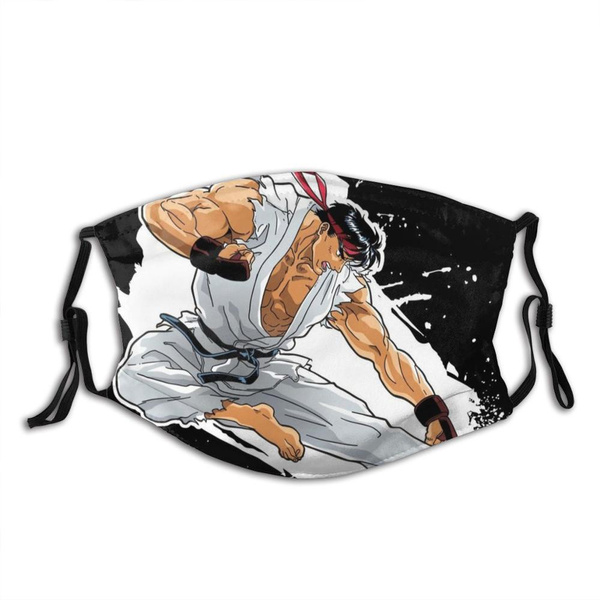 Dust Mask With 6 filters Street Warrior Diy Adult Kids Face Mask Ryu ...