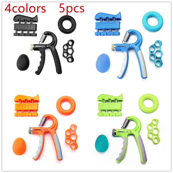 5 Pieces Hand Grip Trainer Set Finger Resistance Band Ring Grips ...