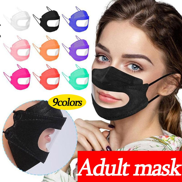 Visible Face Mask with Clear Mouth Cover Transparent Lip Reading Mask ...