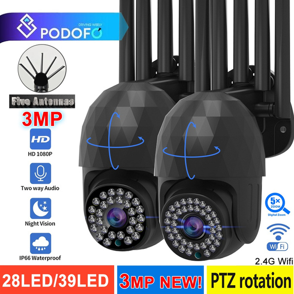 Podofo NEW 3MP 28LEDs/39LEDs Optional 5x 5DB Antennas 1080P IP Camera ...