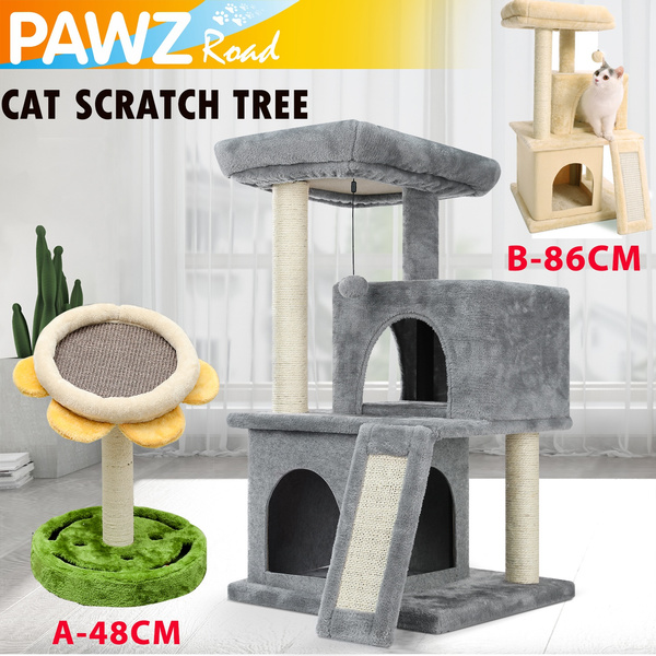 Home Style Cat Kitten Tree House Cat Tower with Double Condos, large ...