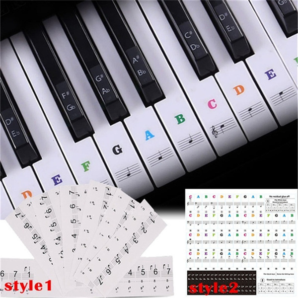 Transparent Piano Keyboard Sticker 54/61 Key Electronic Keyboard Piano ...