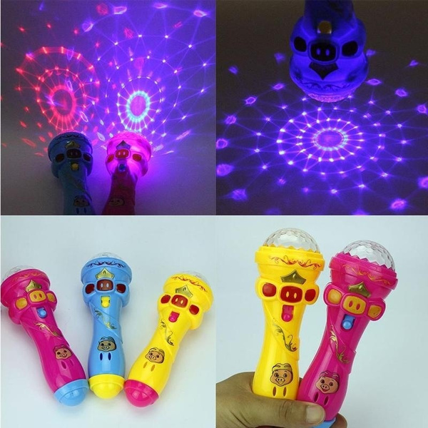 Projection Microphone Flash LED Light Starry Sky Light Glowing Toys ...