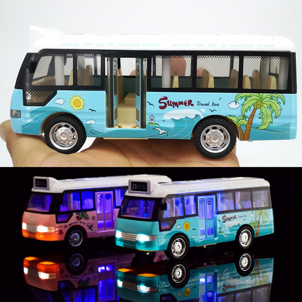 Sound Light Tour Bus Model Boy Toy Diecasts Toy Vehicles Kids Gift ASL ...