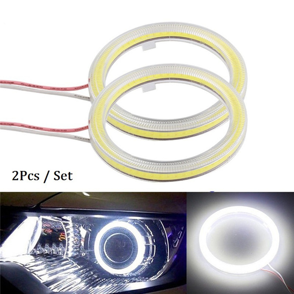 2 Pieces Super Bright Halo Rings COB LED Angel Eyes Headlight 60mm 70mm ...