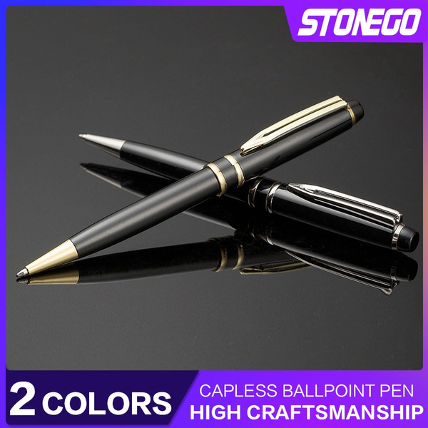 Capless Ballpoint Pen, Simply Twist Roller Ball Pen Black Gel Ink ...