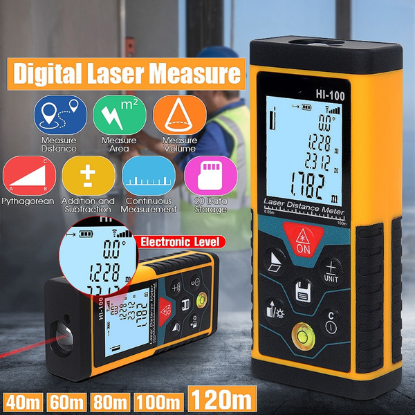 Digital Laser Tape Measure Backlit LCD Laser Distance Measure Meter ...