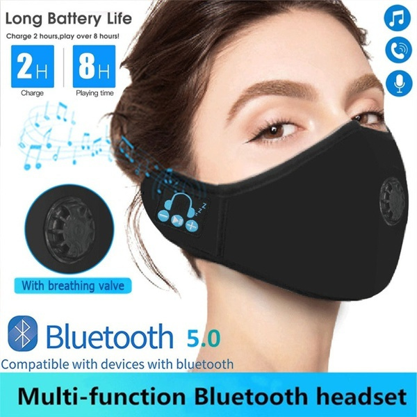 Portable Warm Bluetooth Mask Washable Soft Cotton Face Cover Wireless ...