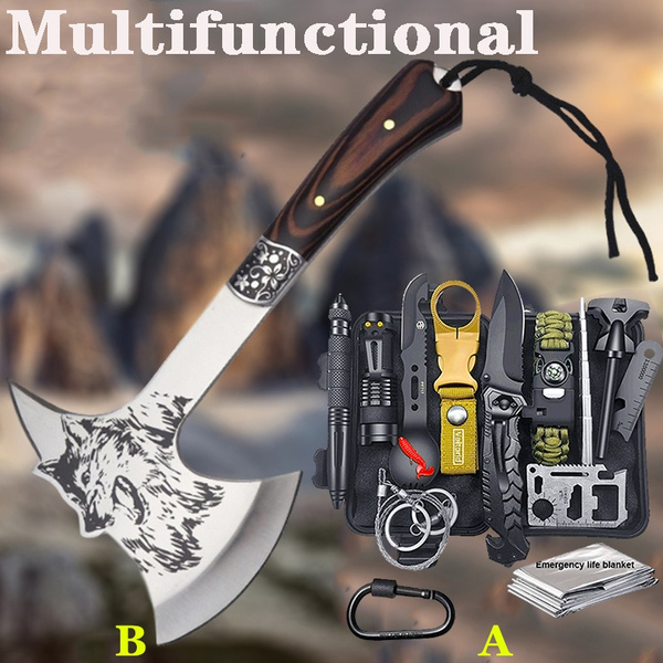 Outdoor Wolf Head Axe Survival kit Tomahawk Throwing Camping Hatchet ...