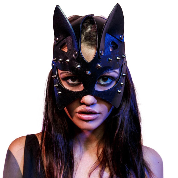 Women Sexy Mask Half Eyes Cosplay Face Cat Rabbit Leather Mask ...