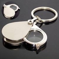 Folding Pocket 10X Magnifier Loupe Magnifying Glass Lens With Keychain ...