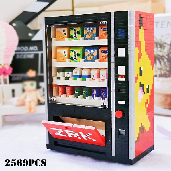 Drinks Cake Vending Machine Assembly Bricks Model Mini Diamond Building ...