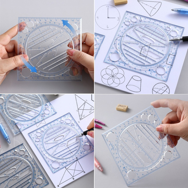Multifunctional Ruler Quickly Draw A Circle Geometric Figure Ruler ...