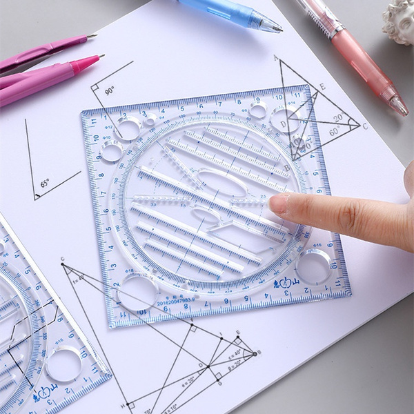 Multifunctional Ruler Quickly Draw A Circle Geometric Figure Ruler ...