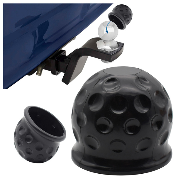 Universal Black Tow Bar Ball Cap Trailer Towing Hitch Cover 50Mm Rubber ...