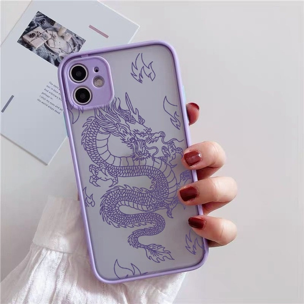 Fashion Dragon Animal Pattern Phone Case For iPhone 12 11 Pro XS MAX X 7 XR SE20 8 6Plus Hard Transparent Cover Matte Case Wish