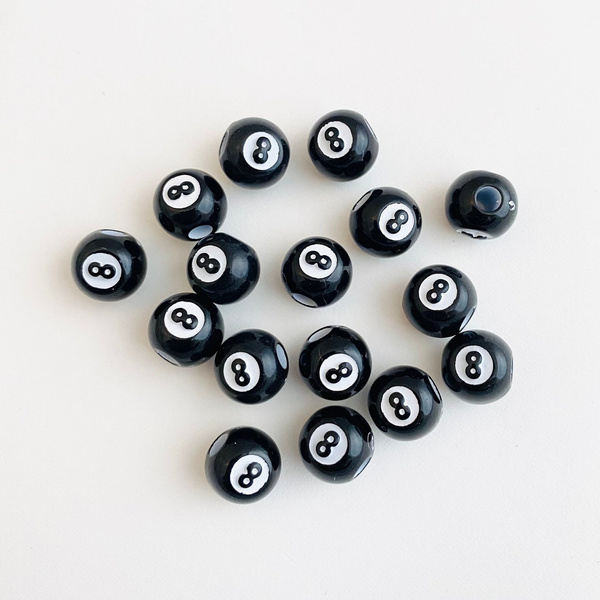 8 Ball Billiards Beads 4mm Holes Arrylic Big Hole Billiards Black 8 ... 8 Ball Billiards Beads 4mm Holes Arrylic Big Hole Billiards Black 8 ...