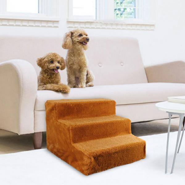 Pet Ladder 3-step removable plush non-slip dog gangway for puppies | Wish