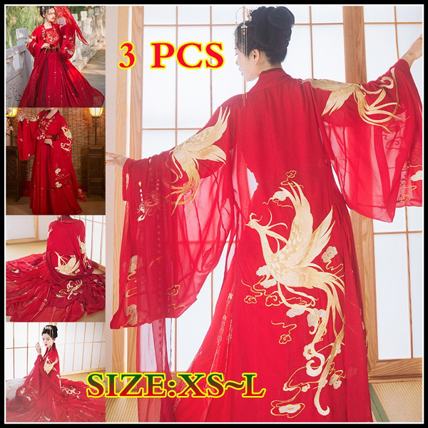 Womens Luxurious Heavy Embroidered Phoenix Chinese Hanfu Large Sleeve 6 ...