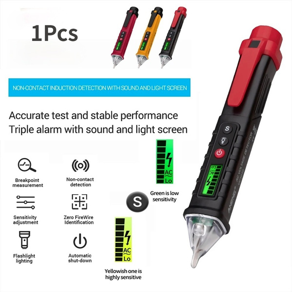 Digital AC DC 12-1000V Non-Contact Test Tester Pen Pencil Sensor Meter ...