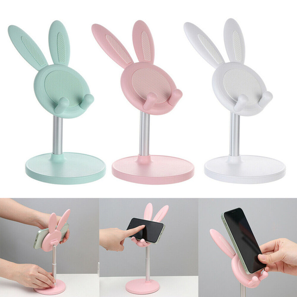 Adjustable Cartoon Rabbit Ears Mobile Phone Holder Stand/ Cute Bunny ...