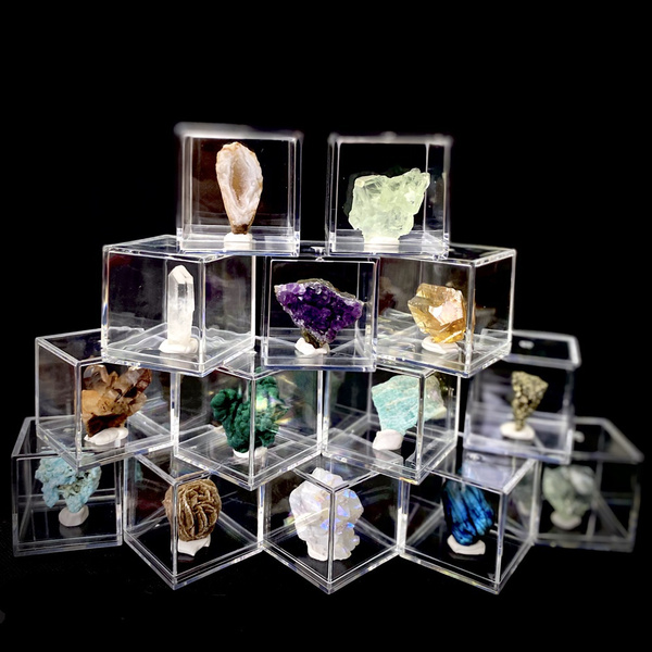 1PC Natural Crystal Minerals Raw Stone Mini Gem Box Stone Mineral ...