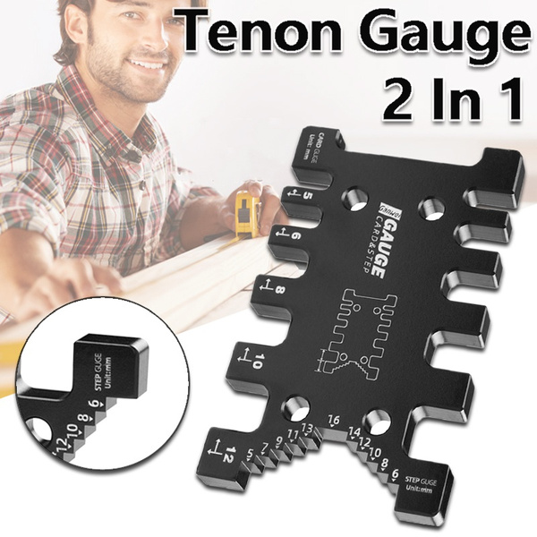 2 In 1 Multifunctioanl Tenon Caliper Metric and Imperial Scale Card ...