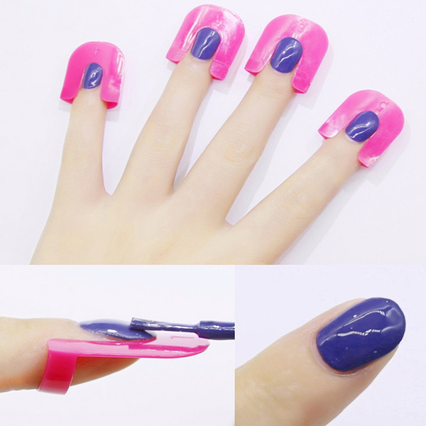 26pcs/set 10 Sizes Shape Nail Protector Finger Cover Spill Proof Nail ...