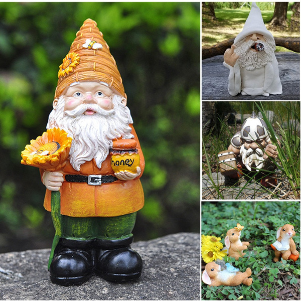 10 Types Gnomes Fairy Resin Statues Miniature Fairy Garden Mini Gnome ...