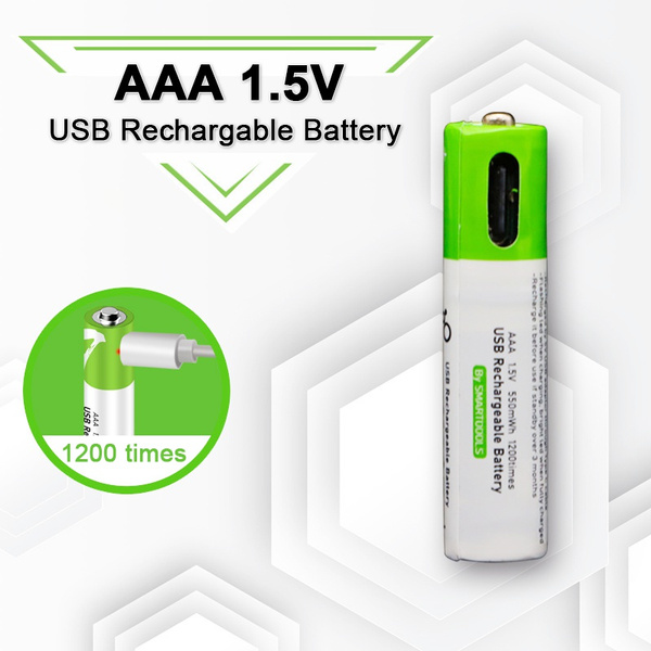 NEW High capacity 1.5V AAA 550 mWh USB rechargeable li-ion battery for ...