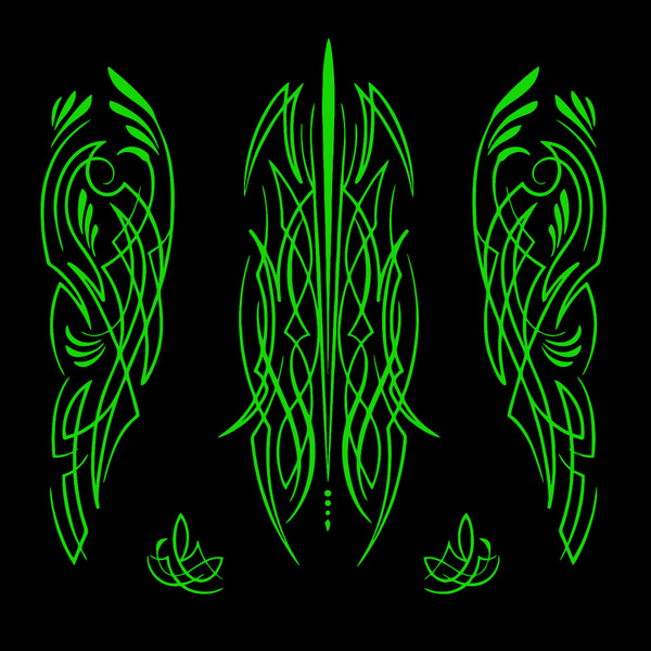 3PCS Set 7.8'' 20cm Pinstriping（No Background ) Reflective Motorcycle ...